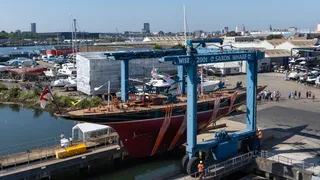 Legendary J Class sailing yacht Shamrock V relaunched